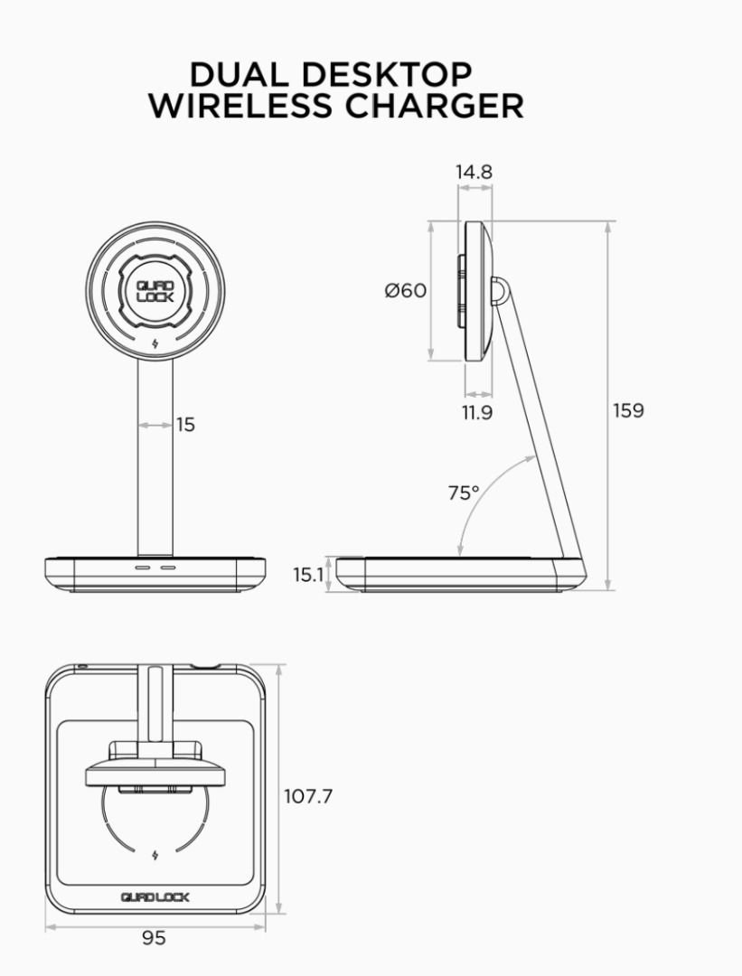 Quad Lock MAG Dual Desktop Wireless Charger, Mobile Phones & Gadgets ...
