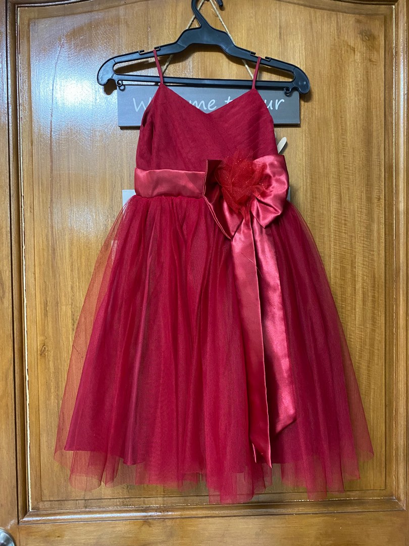 Red Gown, Babies & Kids, Babies & Kids Fashion on Carousell
