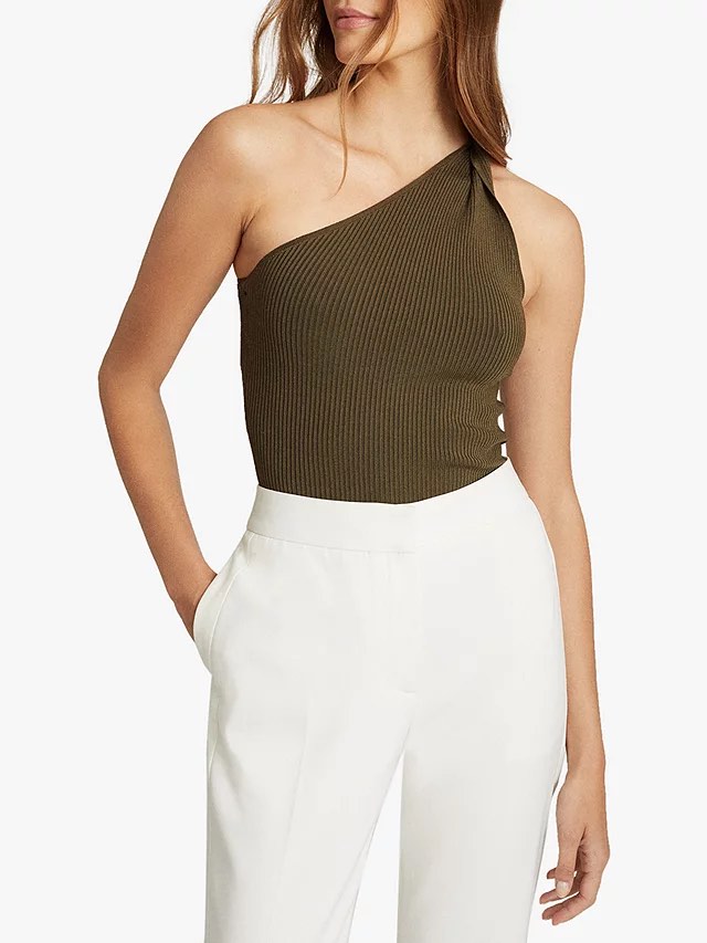 REISS Thea Twist One Shoulder Top, Women's Fashion, Tops, Sleeveless on ...
