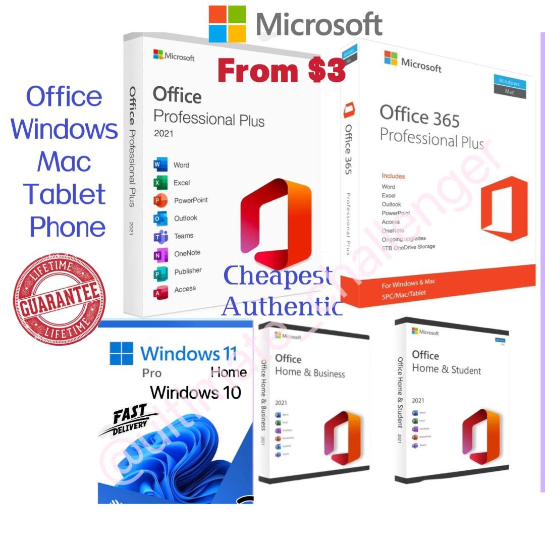 RETAIL BIND KEY Lifetime No Subscription fee microsoft office authentic ...