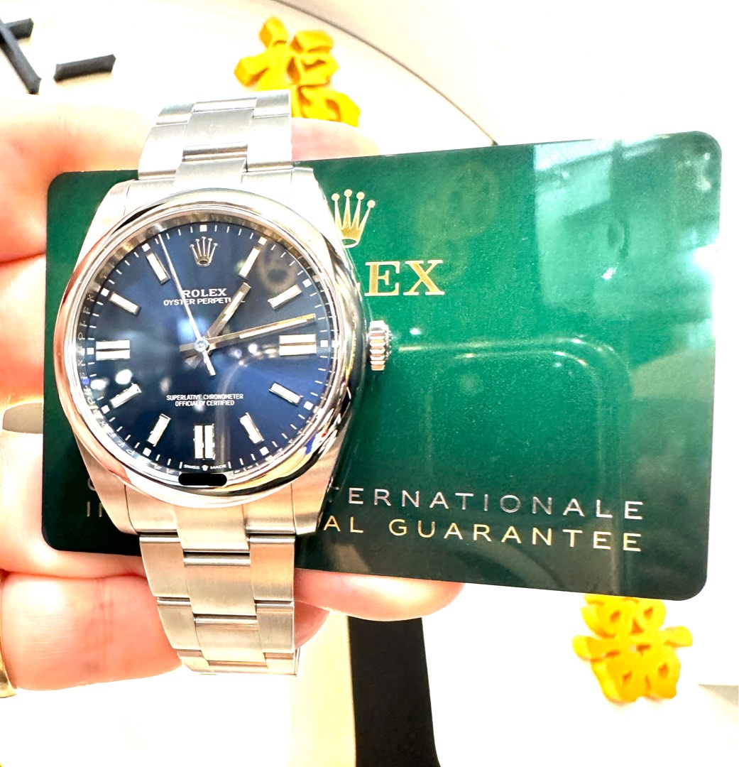 Rolex 124300 oyster perpetual blue, Luxury, Watches on Carousell