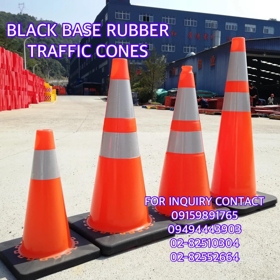 Rubberized Traffic Cone Black Base on Carousell