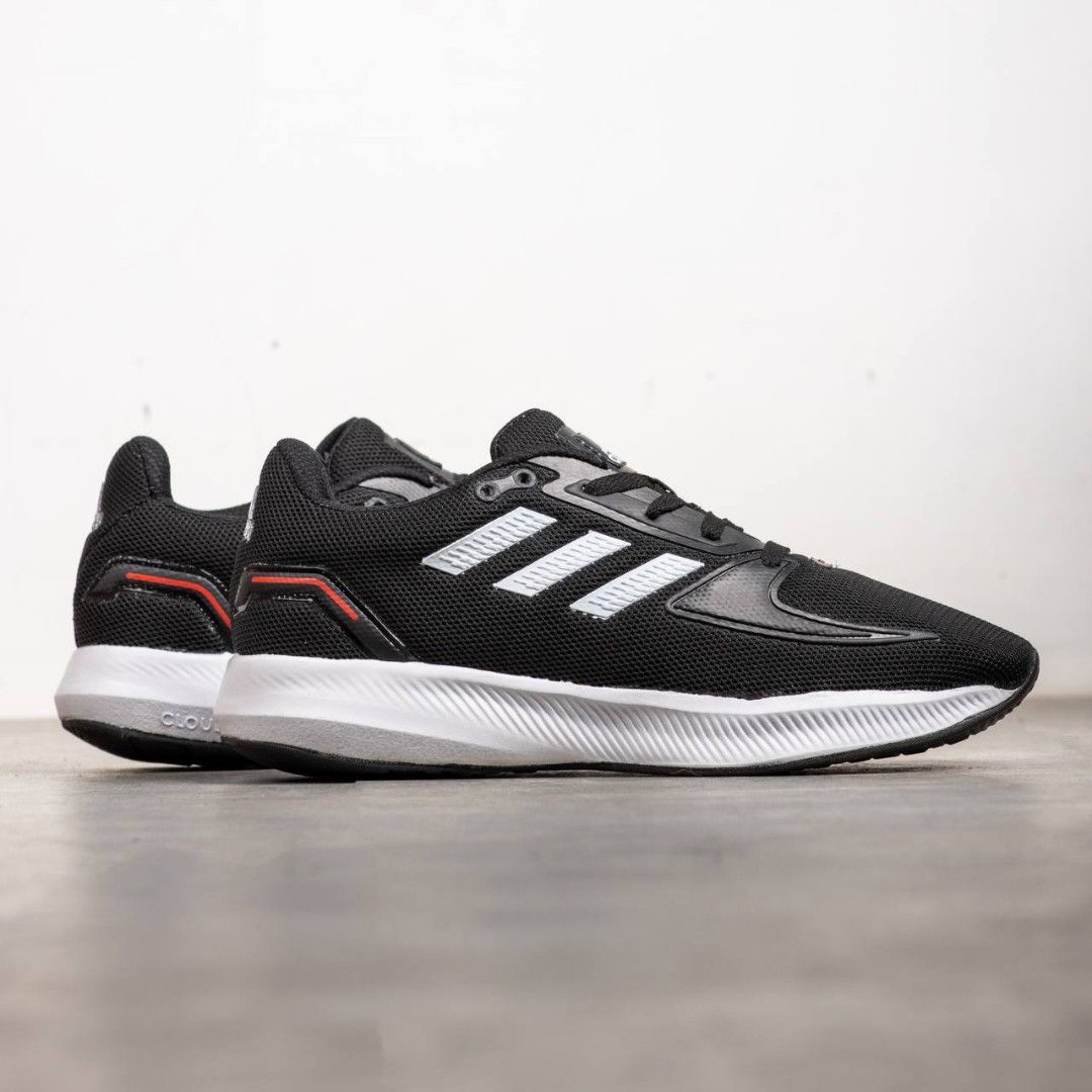 SEPATU ADIDAS RUN RUNNING FALCON BLACK WHITE ORIGINAL 100%, Fesyen Pria ...