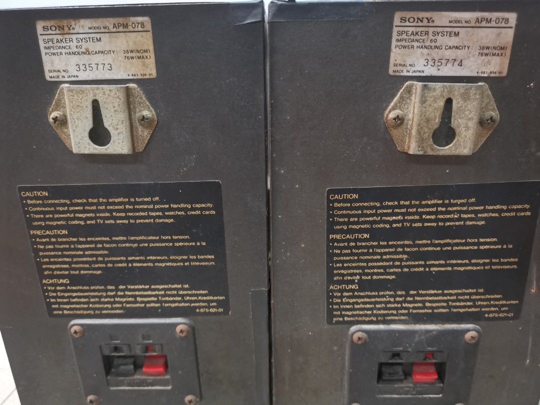 Rare Vintage Sony APM-078 Bookshelf Speakers made in Japan, Hobbies ...