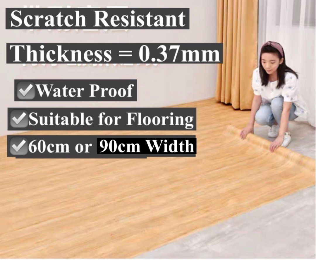Floor and Other Flat Surfaces 60cm / 70cm / 90cm x 5 Metres PVC ...