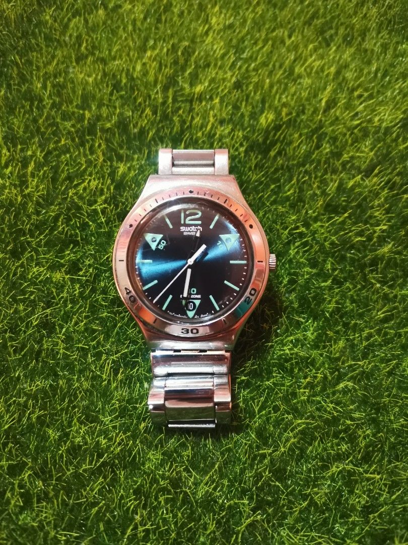 SWATCH SWISS IRONY STAINLESS STEEL AG 2009 [ 40MM] LUMINOUS DIAL, Men's ...