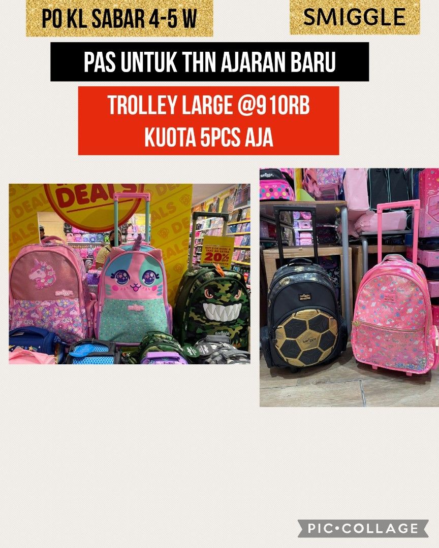 Tas trolley smiggle, Bayi & Anak, Lainnya di Carousell