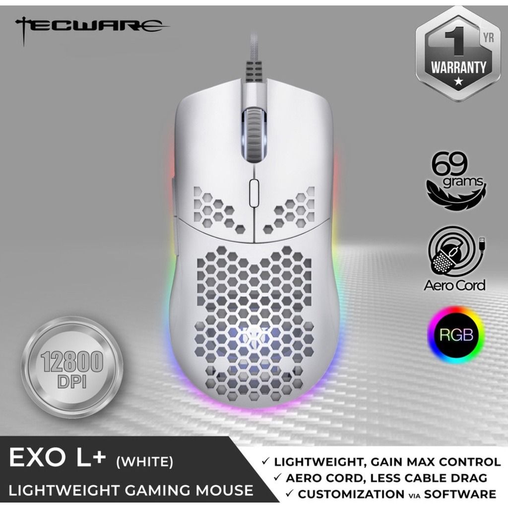 Tecware EXO L+ 12K DPI RGB Gaming Mouse wired, Computers & Tech, Parts ...