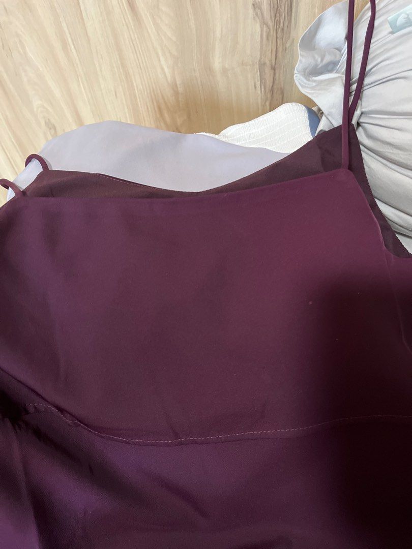 Tiered Camisole Top in Plum, Women's Fashion, Tops, Sleeveless on Carousell