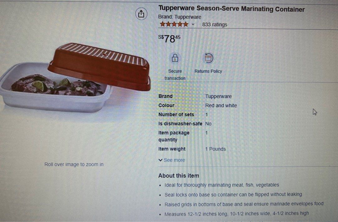 Tupperware Season Serve, Furniture & Home Living, Kitchenware ...