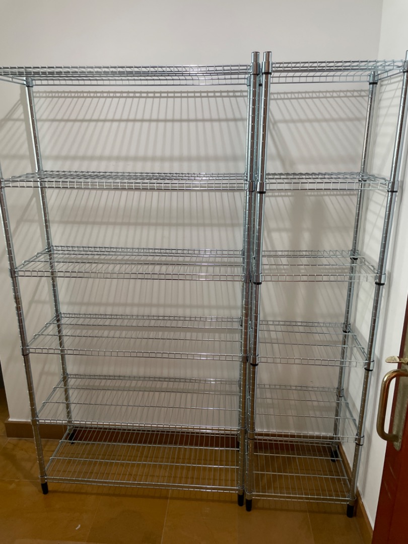 Two metal storage racks, Furniture & Home Living, Furniture, Shelves ...