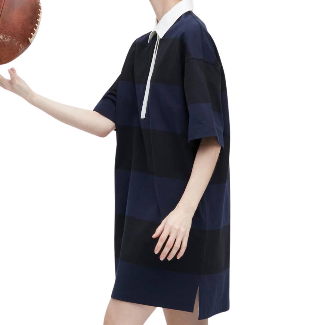 Uniqlo JW Anderson (JWA) Rugby Stripe Polo Dress in Navy [FREE Tracked Mail], Women's Fashion ...