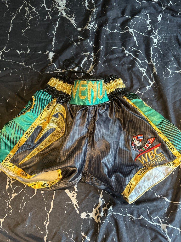 Venum WBC Muay Thai shorts - Black/Green, Men's Fashion, Bottoms, Shorts on Carousell