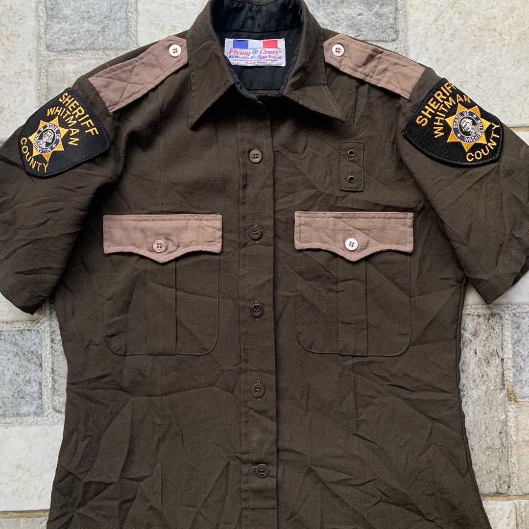 Vintage 90s Sheriff Uniform Buttoned Polo Tee Shirt on Carousell
