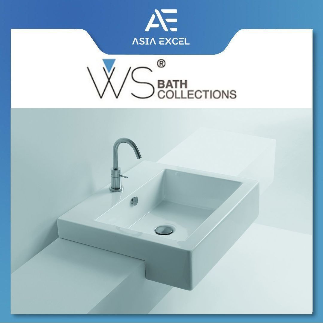 WHITESTONE QUAD 60CM WS04401F CERAMIC SEMI-RECESSED BATHROOM SINK ...