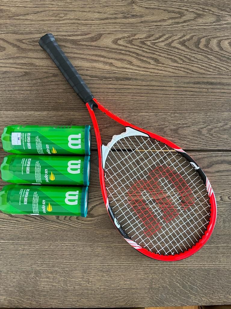 Wilson racket & *new* balls, Sports Equipment, Sports & Games, Racket ...