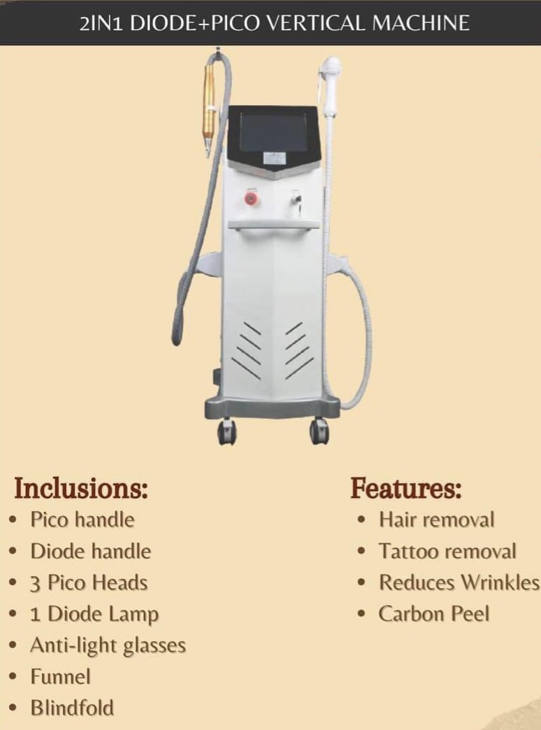 2in1 DIODE + PICO VERTICAL MACHINE, Beauty & Personal Care, Face, Face ...