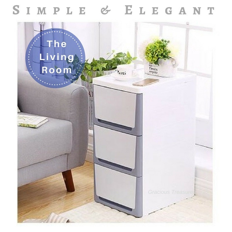 3-7 Tiers Super Slim Plastic Storage Drawer Container, Furniture & Home ...