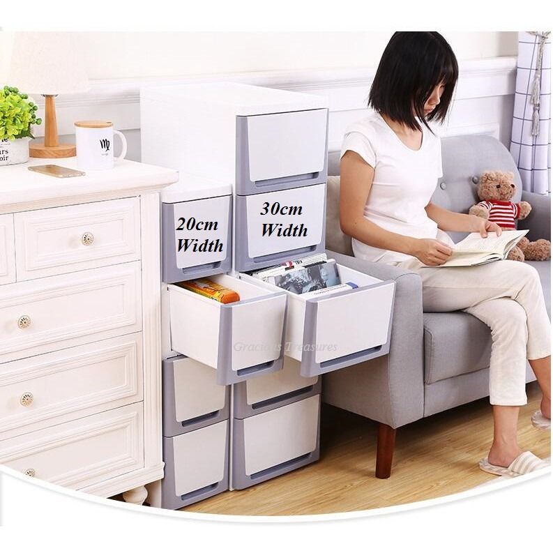 3-7 Tiers Super Slim Plastic Storage Drawer Container, Furniture & Home ...