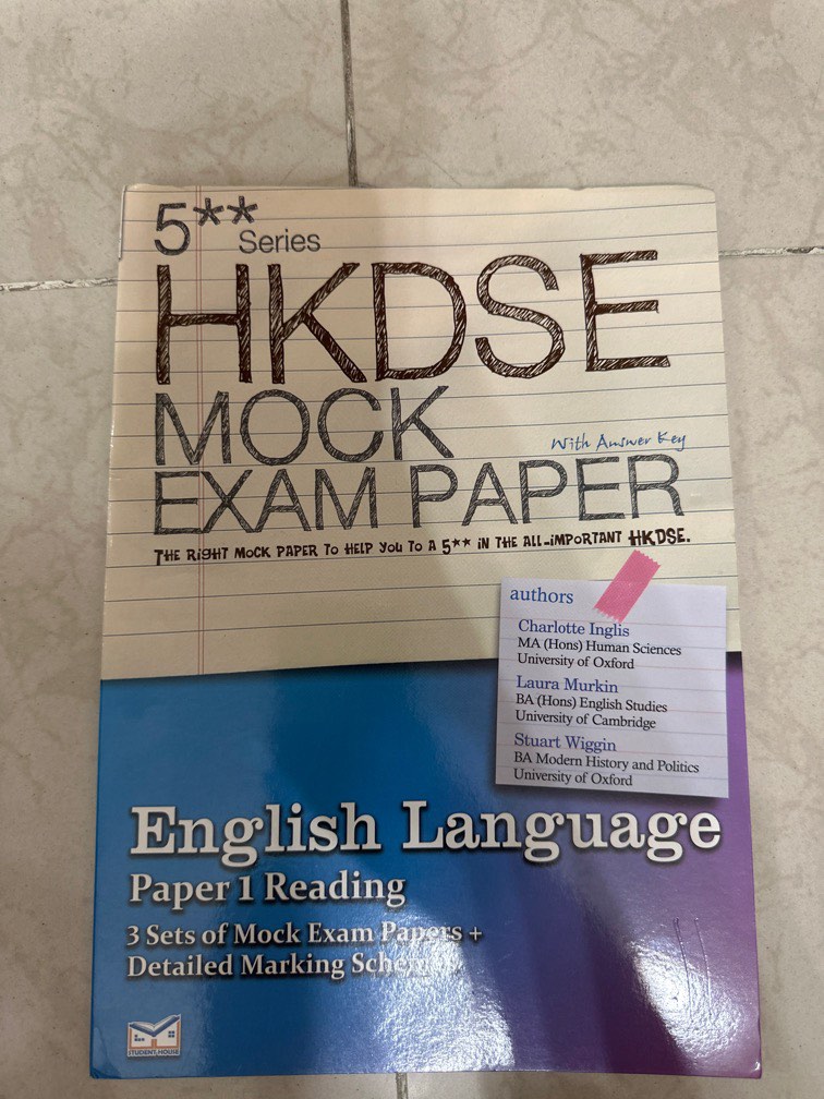 5 Series Hkdse Mock Exam Paper 興趣及遊戲 書本 And 文具 書本及雜誌 補充練習 Carousell