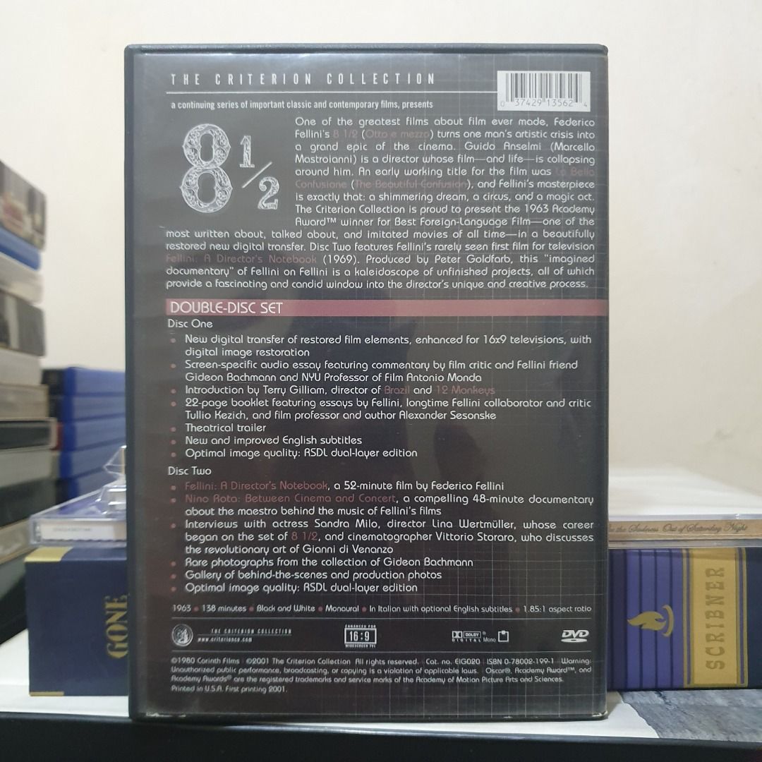 8 1/2 Criterion 2-Disc DVD with booklet, Hobbies & Toys, Music & Media ...