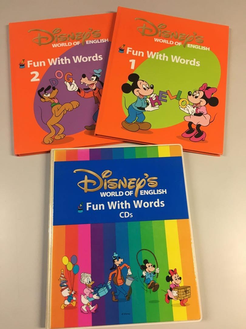 迪士尼美語世界 Dwe Disney World Of English Fun With Words Book 1 And 2 連迪 Cd For Listening 舊版 正版 興趣及遊戲