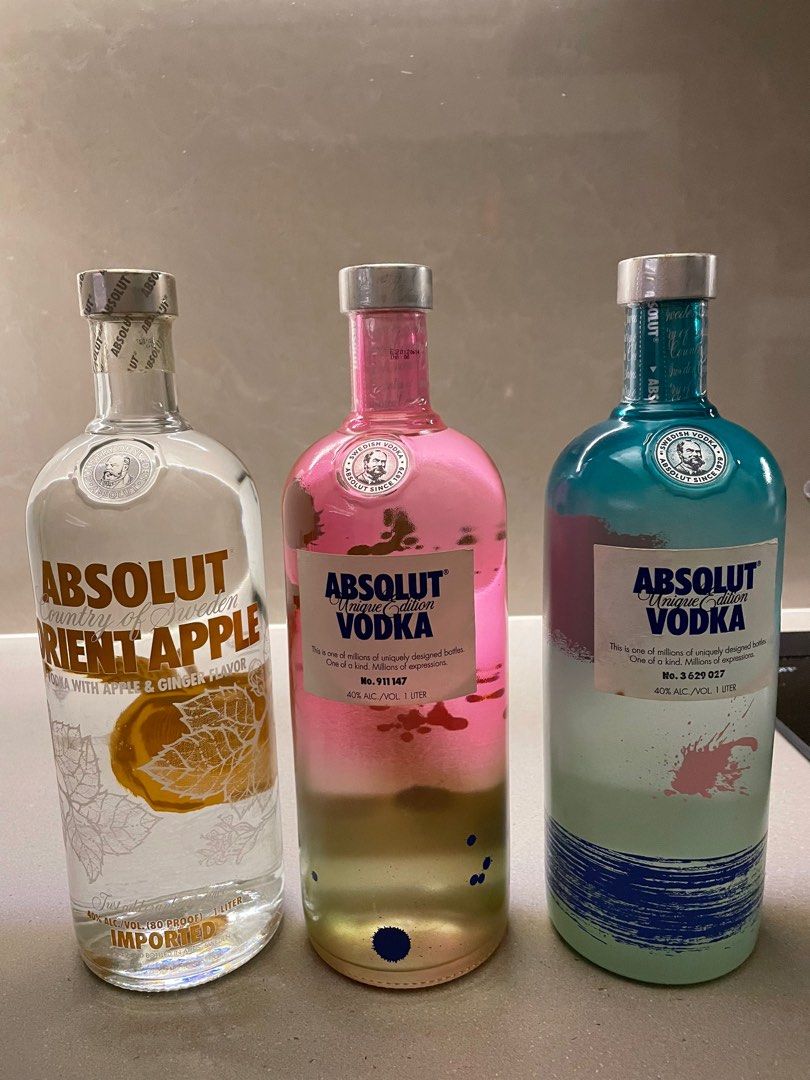 Absolut Vodka 1 liter , Food & Drinks, Alcoholic Beverages on Carousell