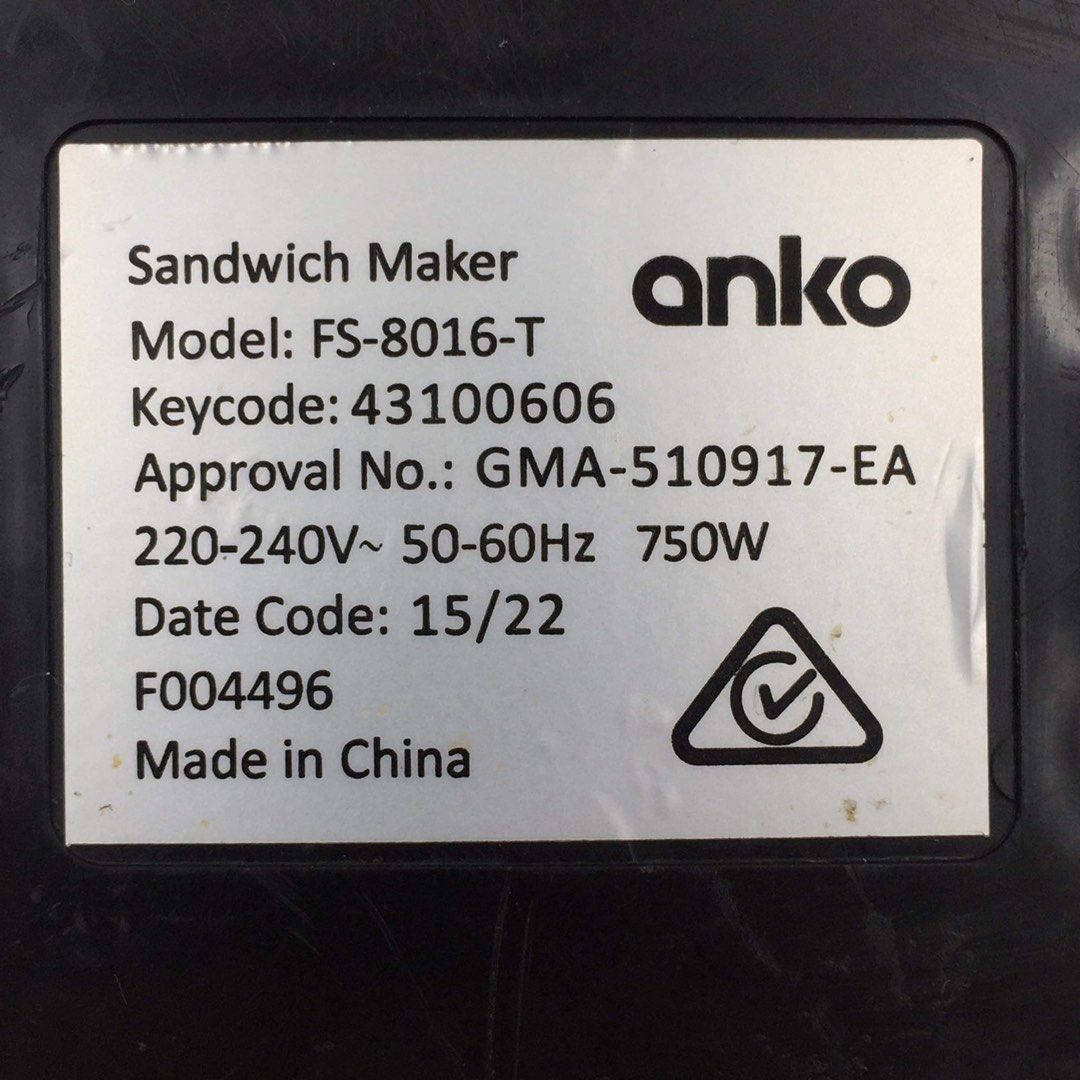 ANKO 2 Slice Sandwich Maker Bread Toaster on Carousell