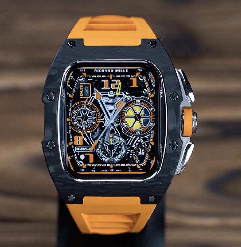 APPLE WATCH CARBON FIBER MOD CASE RM CENTRE KNOD DESIGN SERIES 8/7/6/5 ...