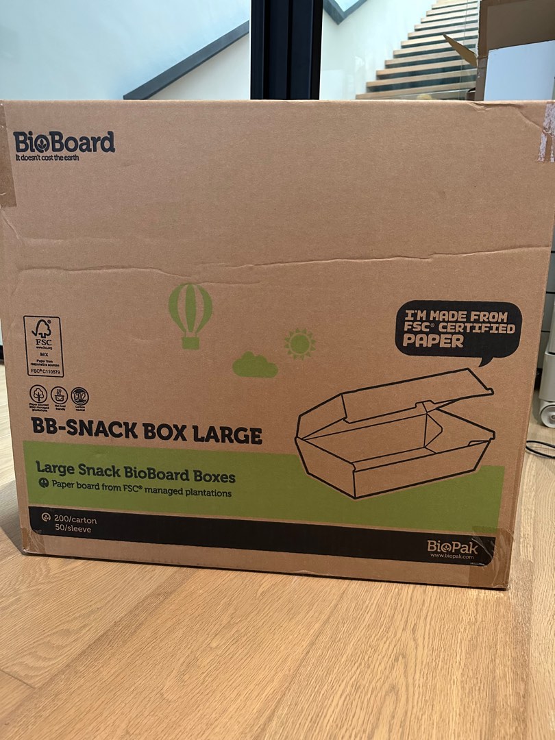 Biopak Packaging Snack Box - perfect for Baked goods, sandwiches etc ...