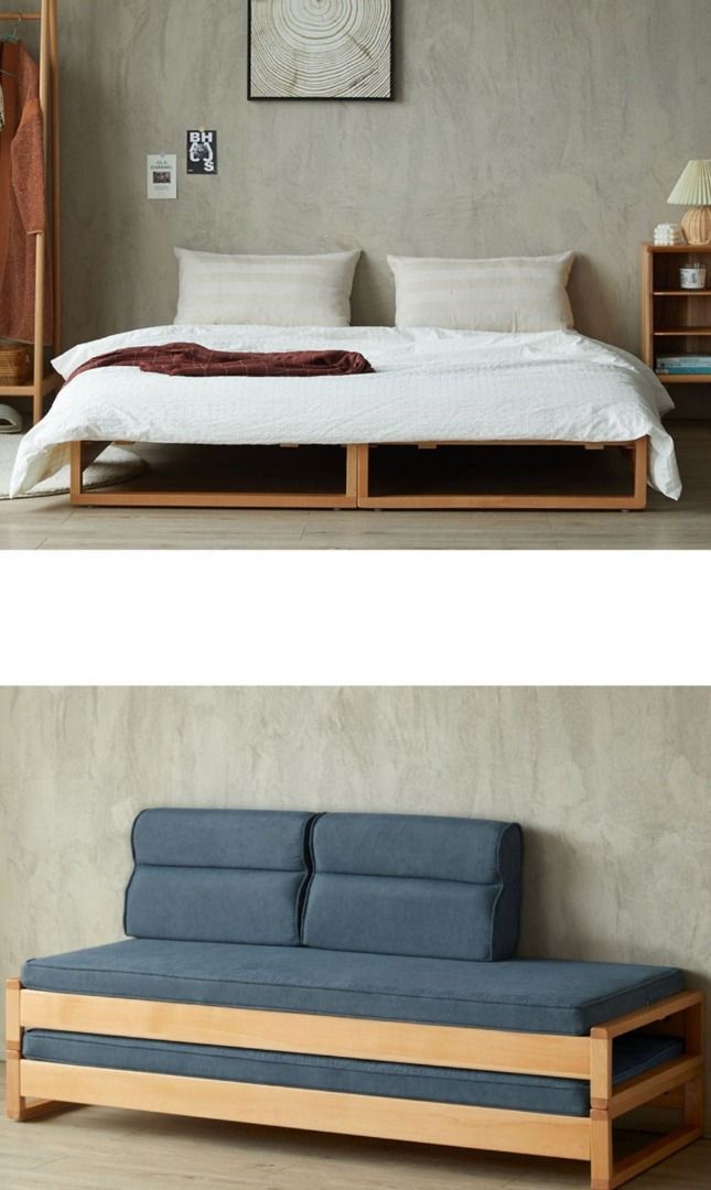 BOOTH SHER ON Scandinavian Japanese Solid Wood Stackable Sofa Bed ...