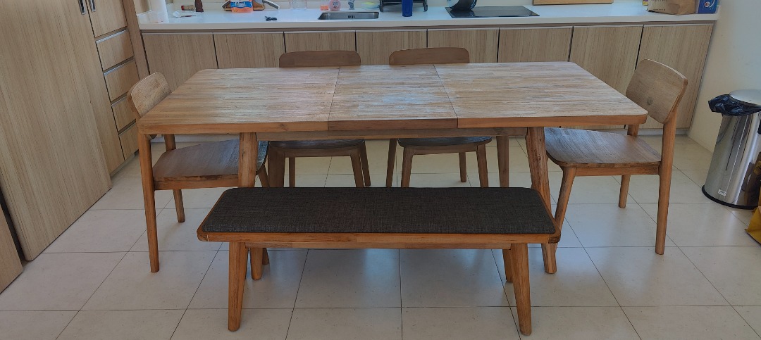 Castlery Seb Dining Table with Chairs and Benches, Furniture & Home ...