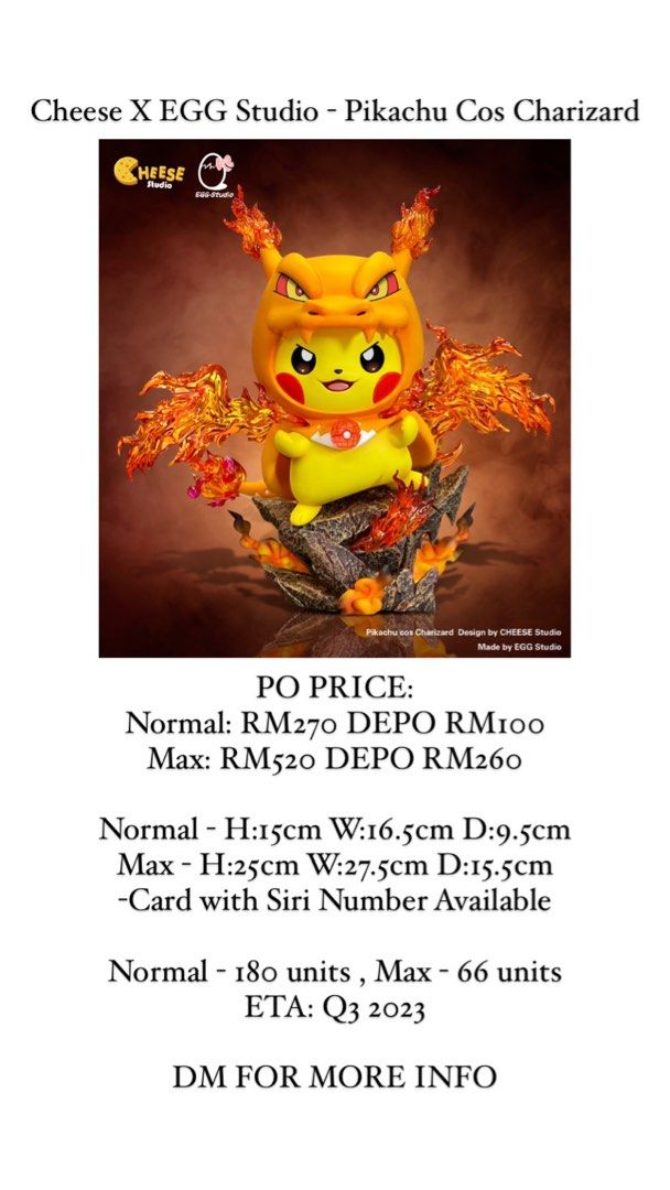Cheese X EGG Studio - Pikachu Cos Charizard, Hobbies & Toys, Toys & Games on Carousell