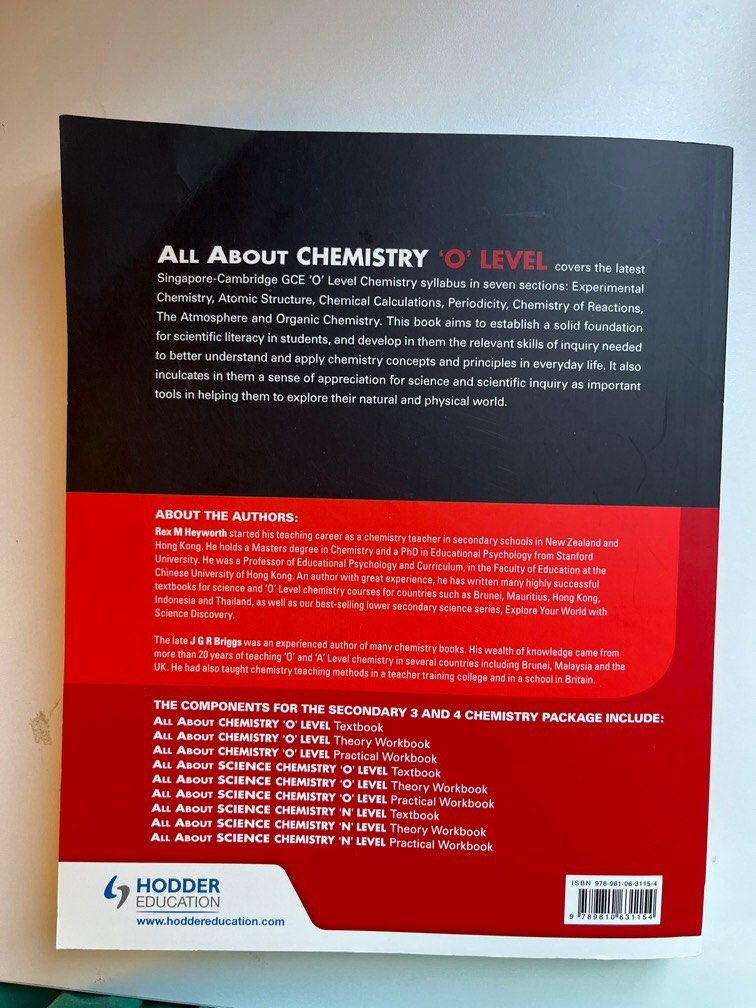 Chemistry O level Textbook NEW SYLLABUS, Hobbies & Toys, Books ...