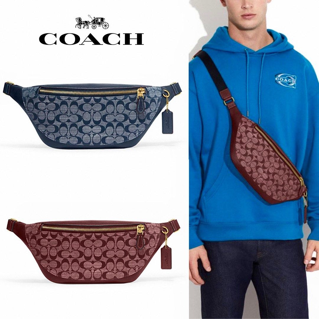 Coach Warren Belt Bag In Signature Chambray (Men Women Crossbody Sling ...