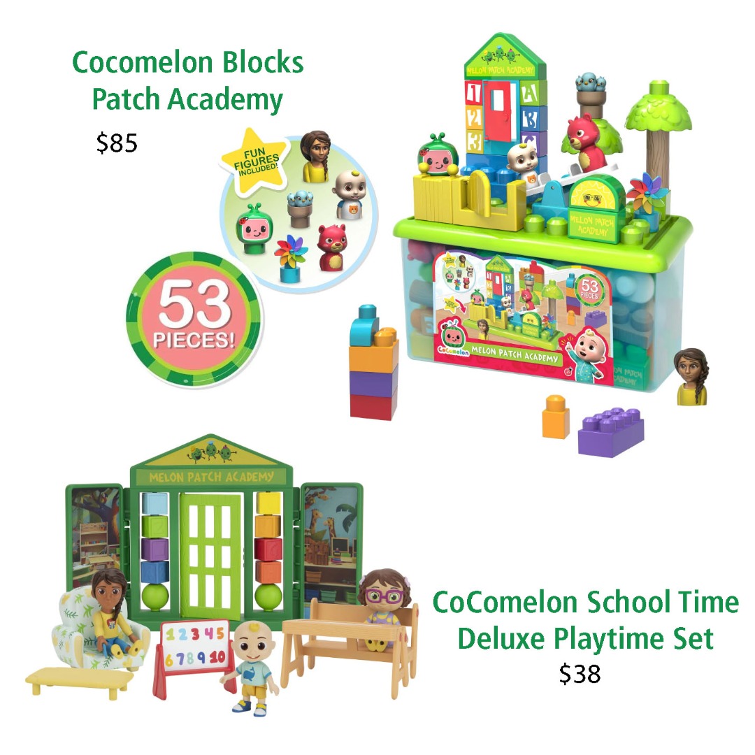 Cocomelon Blocks Patch Academy, School Time Deluxe Playset Play Pretend ...