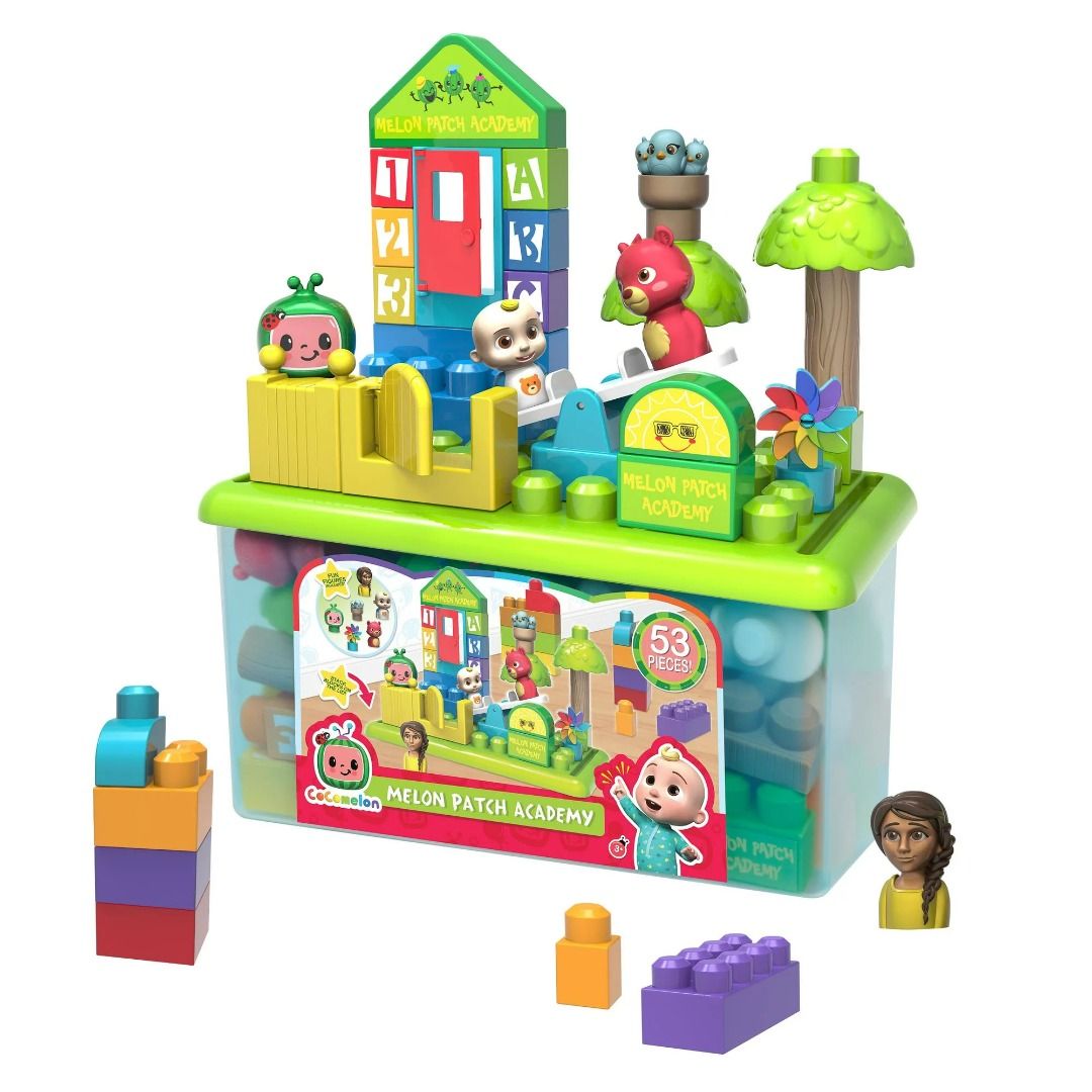 Cocomelon Blocks Patch Academy, School Time Deluxe Playset Play Pretend ...