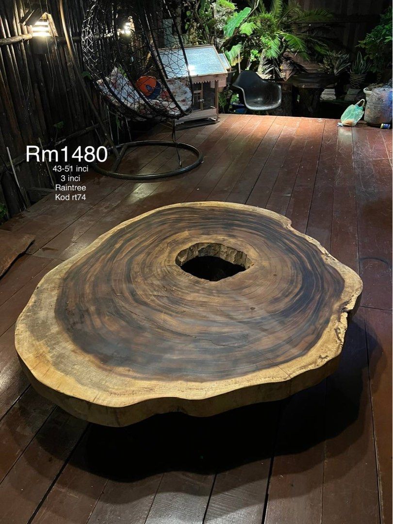 Coffee Table Solid Wood Raintree, Furniture & Home Living, Furniture ...