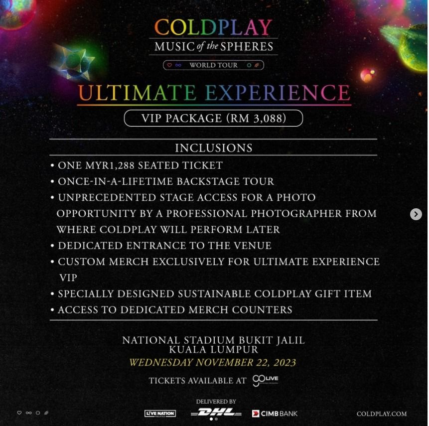Coldplay KL Ticket - Ticketing Service, Tickets & Vouchers, Event ...