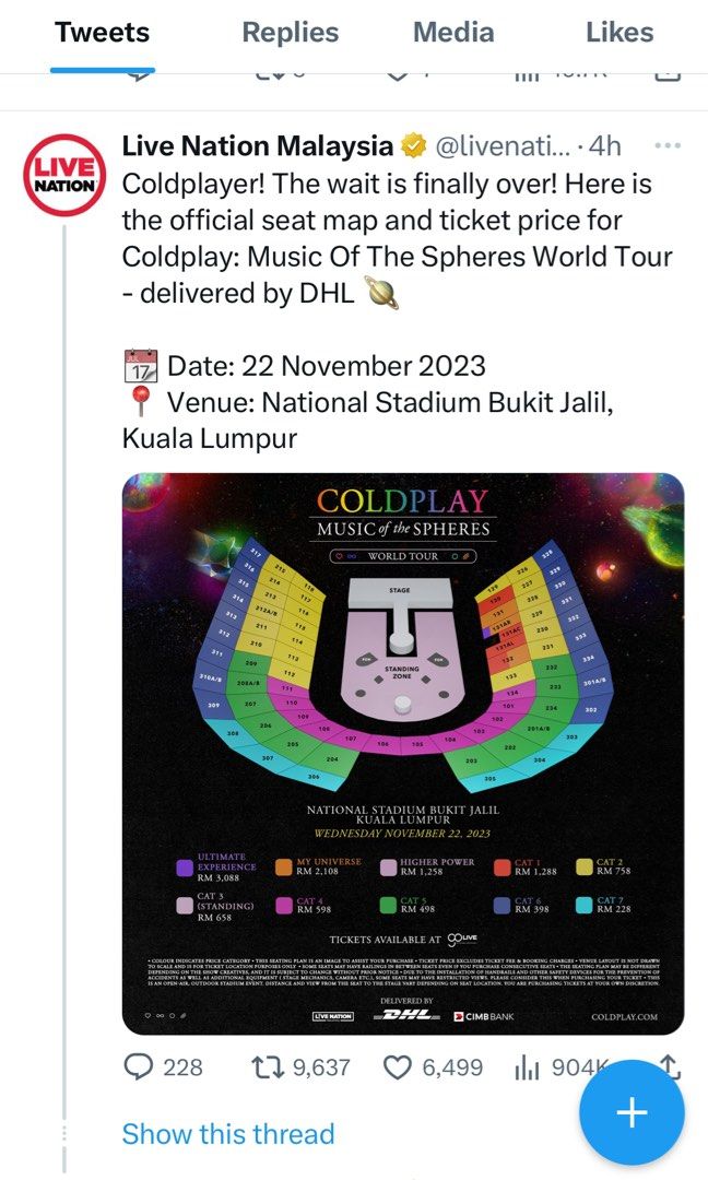 Coldplay Malaysia ticketing service, Tickets & Vouchers, Event Tickets ...
