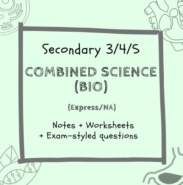 Sec 3/4/5 Combined science (Biology) Topical Worksheets (softcopy ...