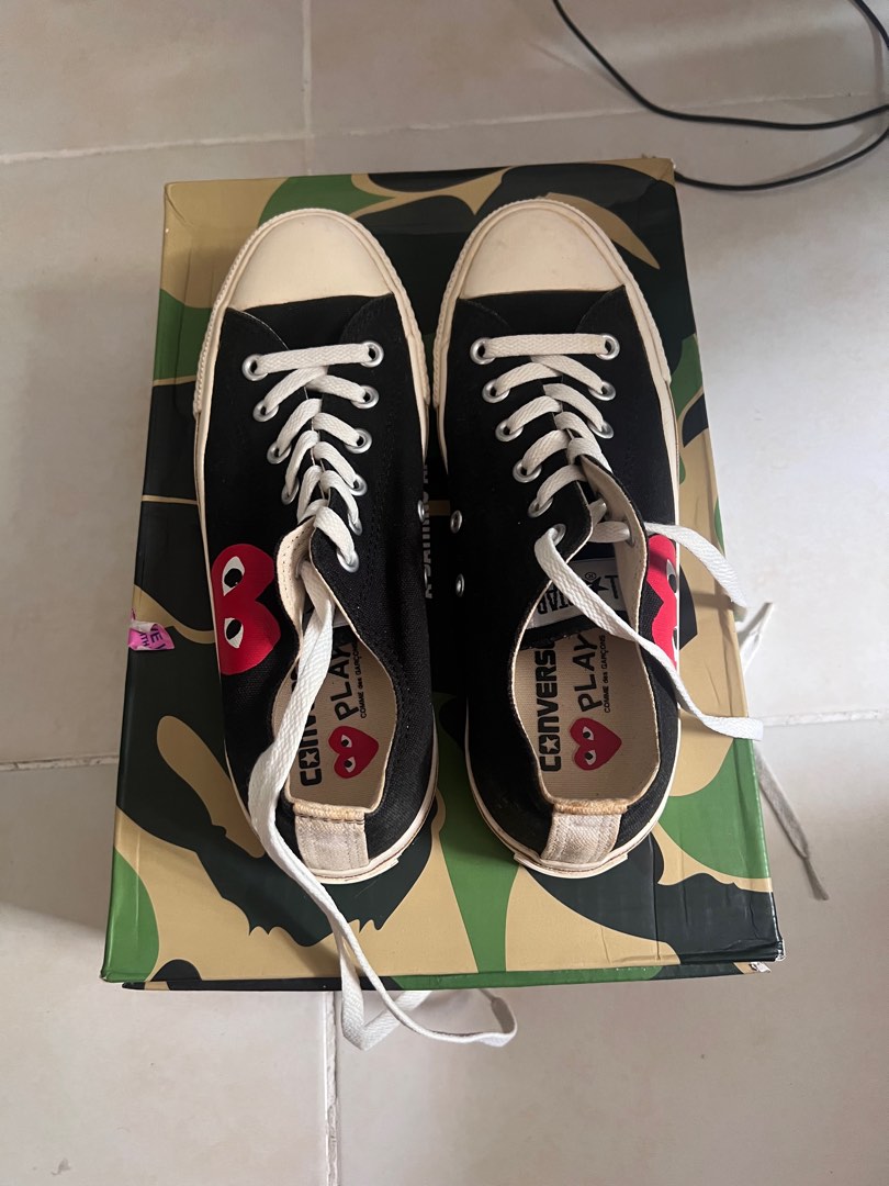 Converse x CDG Low On/Off 2nd Hand, Men's Fashion, Footwear, Sneakers ...