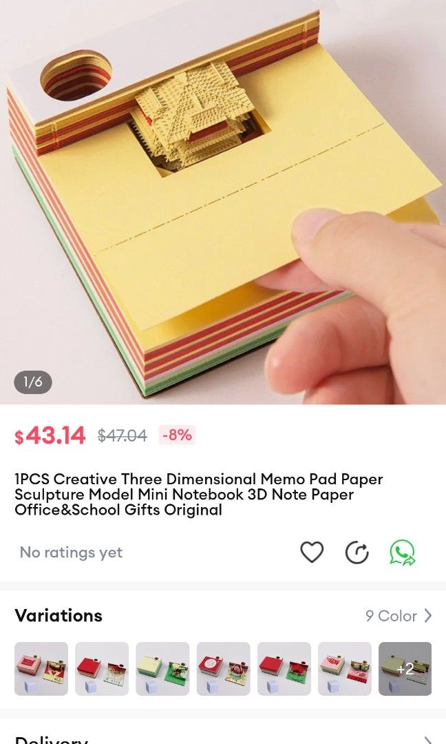 Creative Notepad with a mini paper sculpture, Hobbies & Toys ...