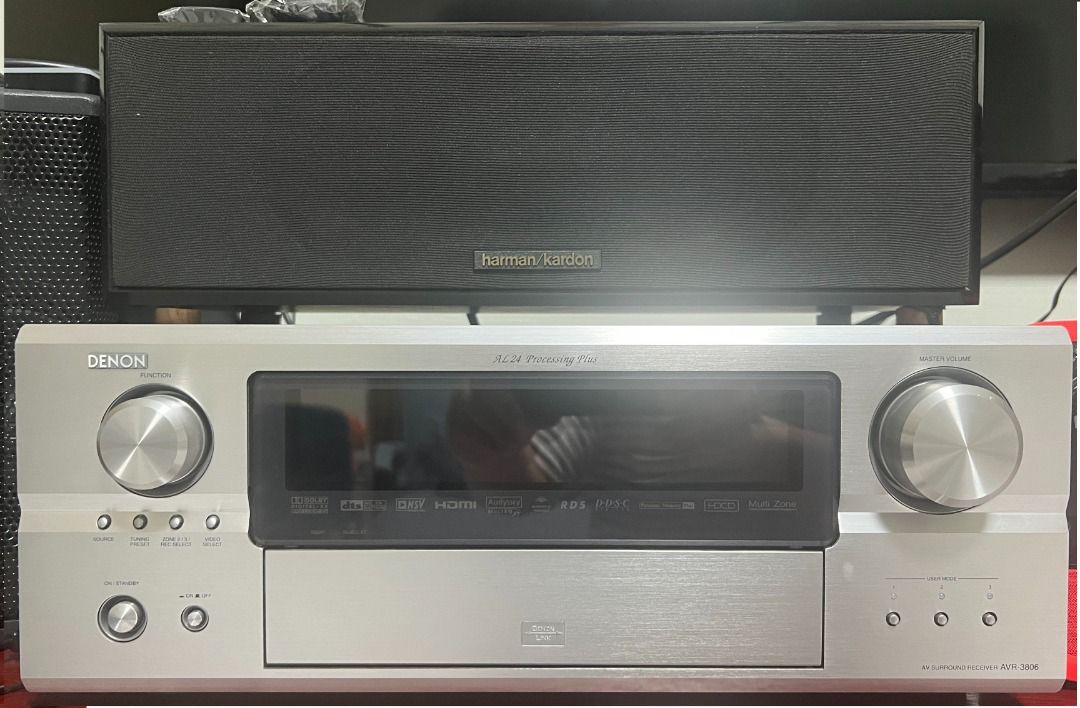 Denon AVR, Mordaunt-Short Main Speaker, Harman Kardon Centre Speaker ...