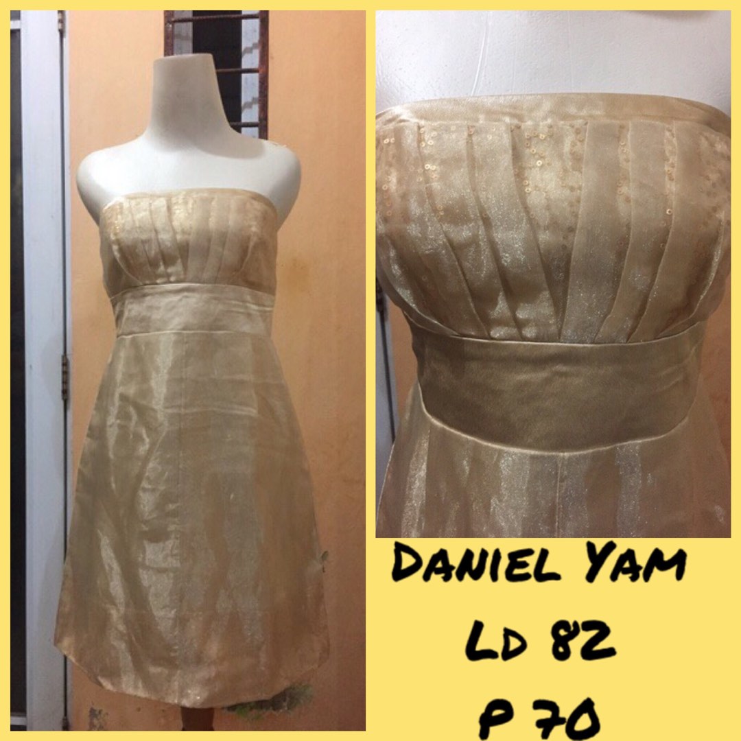 Gold dress Daniel Yam, Fesyen Wanita, Pakaian Wanita, Gaun & Rok di ...