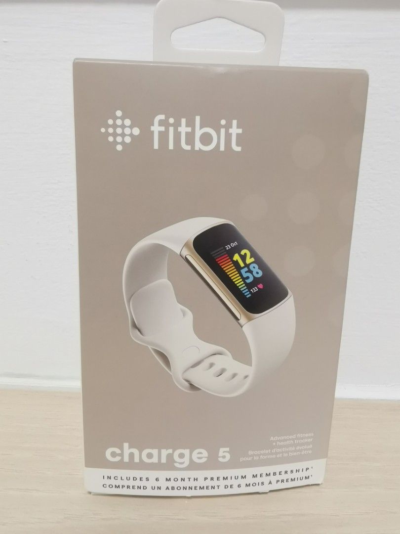 Fitbit Charge 5 Soft gold case and Lunar white band, Mobile Phones ...