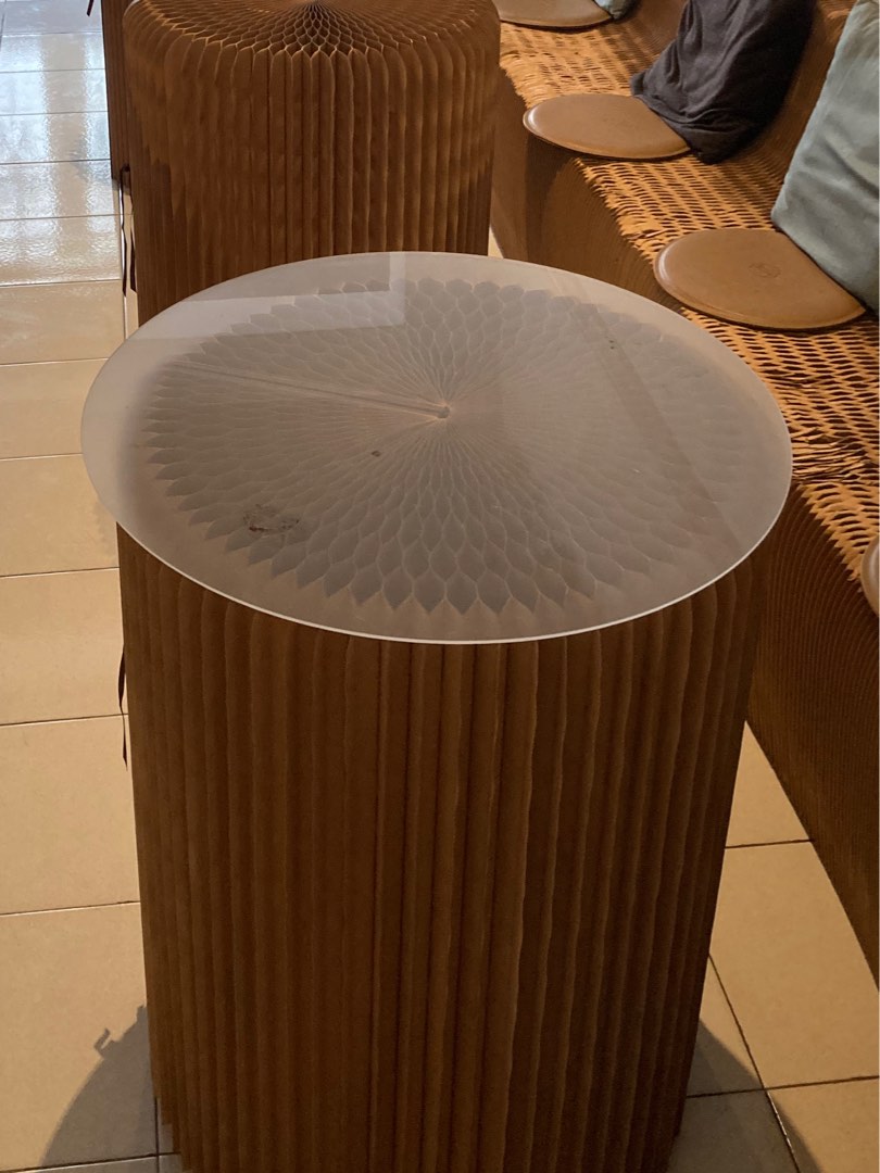 Foldable paper fluted tables, Furniture & Home Living, Furniture ...