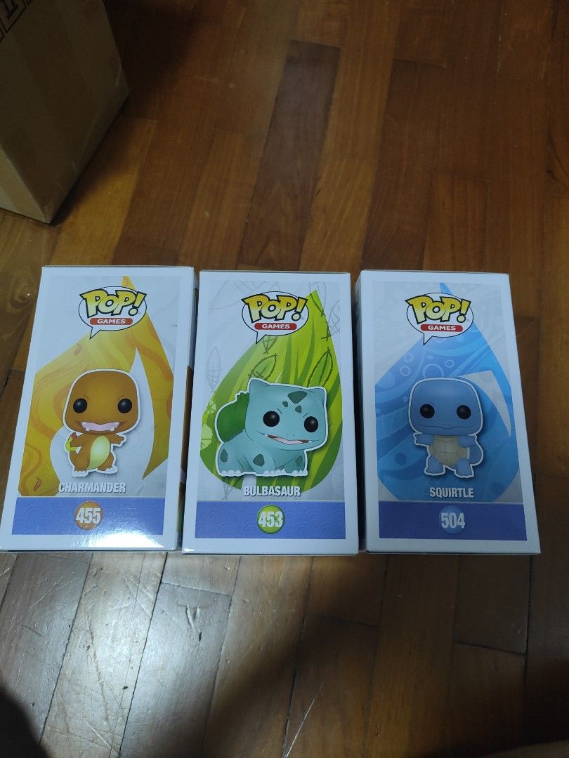 Funko Pop Pokemon Flocked Starters convention exclusives, Hobbies ...
