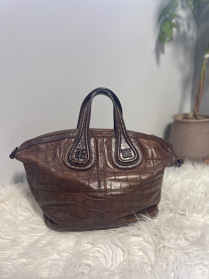Givenchy Nightingale Brown Croc Embossed , Luxury, Bags & Wallets on ...