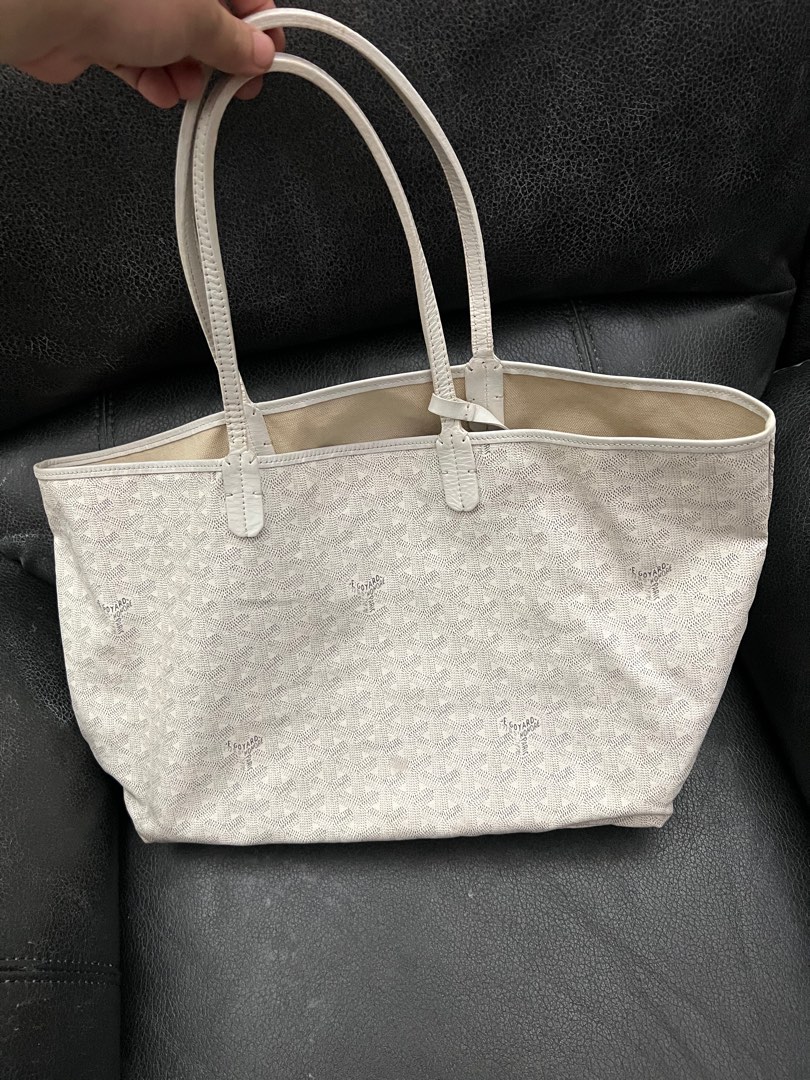 Goyard White PM with Monogram w/ entrupy cert, Luxury, Bags & Wallets ...